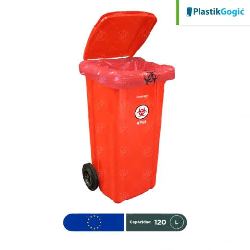 Combo contenedor con 2 ruedas Plastik Gogic RPBI 120 L + paquete con ...