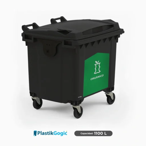 Contenedor con 4 ruedas con identificadores gubernamentales Plastik ...