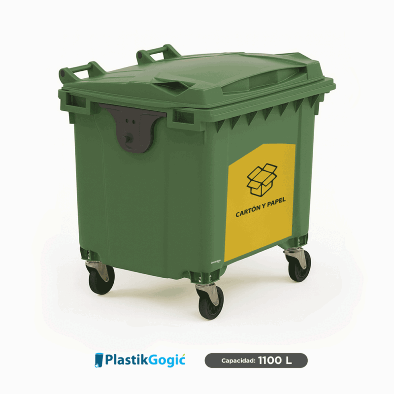 Contenedor con 4 ruedas con identificadores gubernamentales Plastik ...