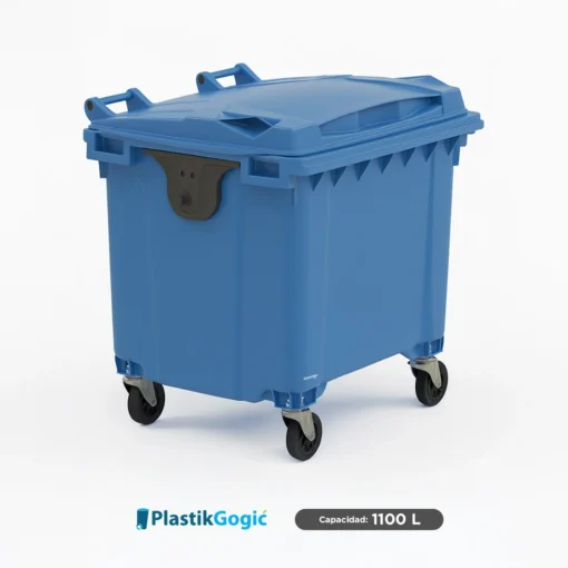 Contenedor con 4 ruedas Plastik Gogic 1100 L Mexcomer