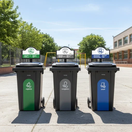 Estación ecológica modular 240 L 2 ruedas individual 1 contenedor ...